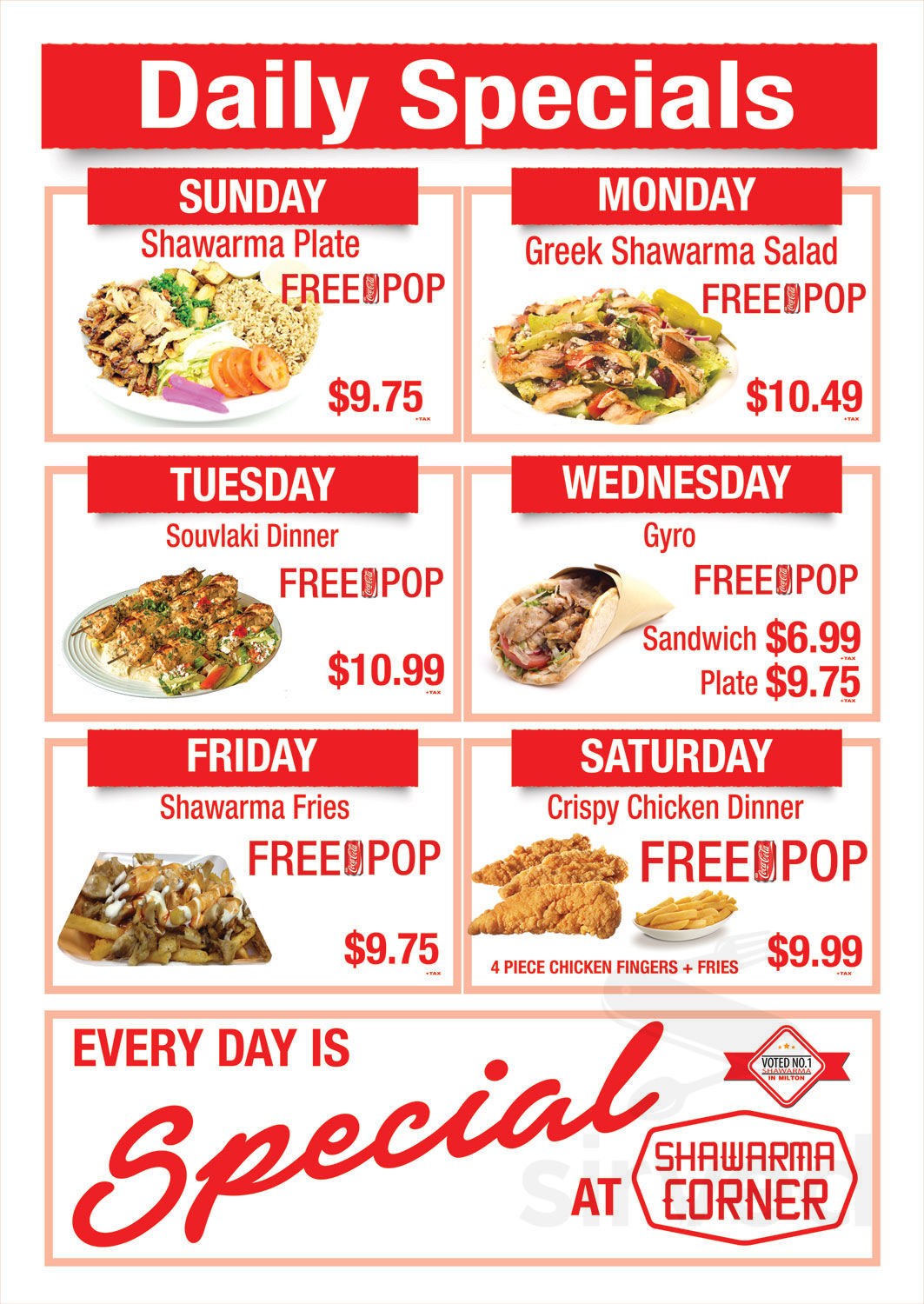 Shawarma Corner Milton menu in Milton, Ontario, Canada