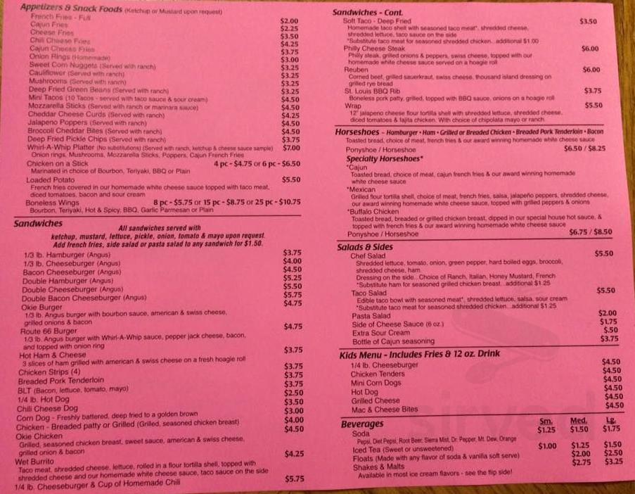 Whirl A Whip menus in Girard, Illinois, United States