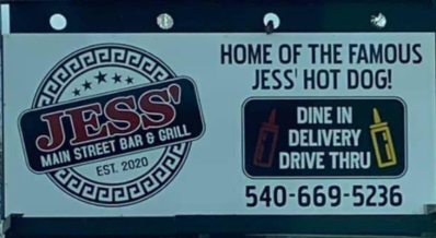 Menu for Jess' Main Street Bar and Grill in Luray, VA | Sirved