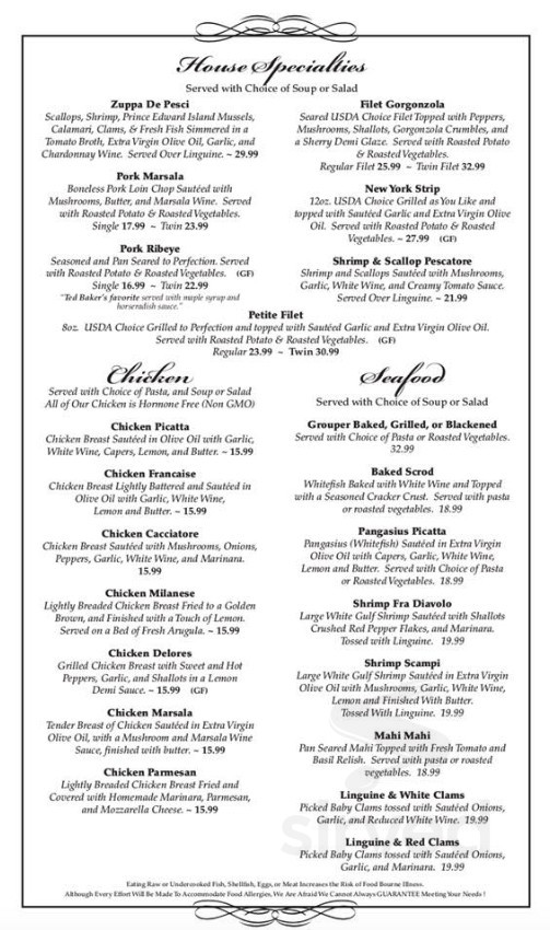 Dominick's Restaurant menus in Winter Springs, Florida, United States