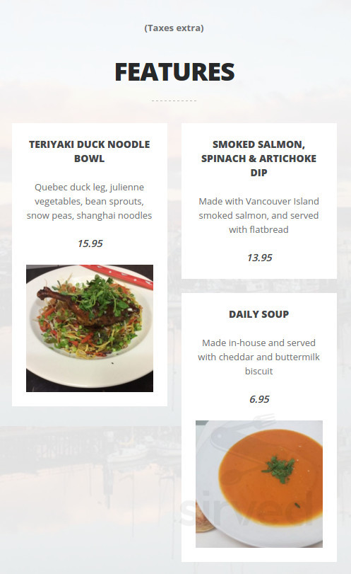 Cow Bay Marine Pub Inc menu in Cowichan Bay, British Columbia, Canada