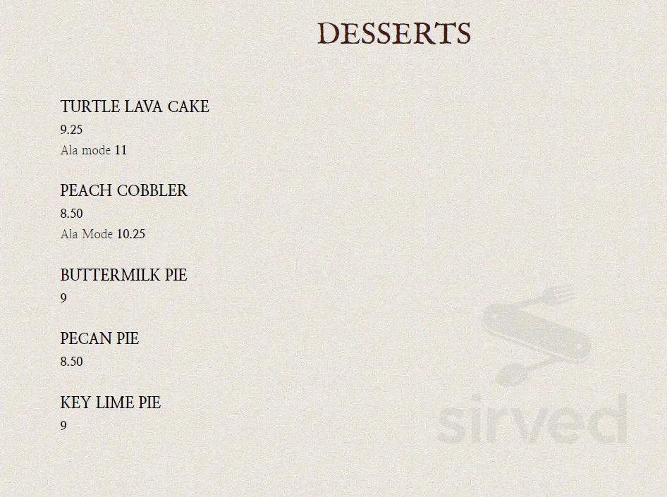 Hitchin' Post Steakhouse menu in Fredericksburg, Texas, USA