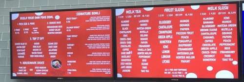 Quickly Boba Tea menu in Orlando, Florida, USA