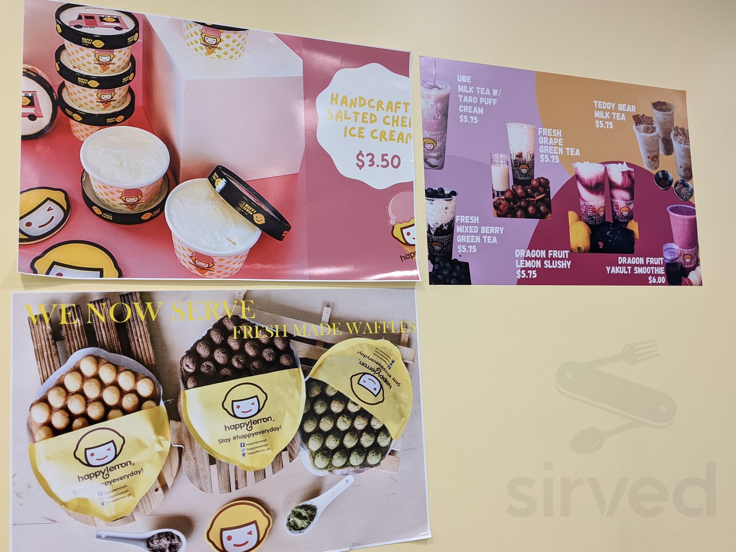 Happy Lemon menu in Katy, Texas, USA