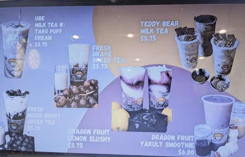 Happy Lemon menu in Alameda, California, USA