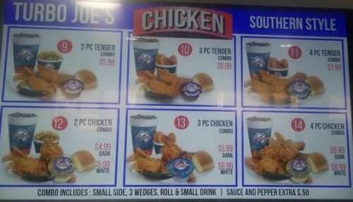 Turbo Joe's Chicken menu in Waller, Texas, USA