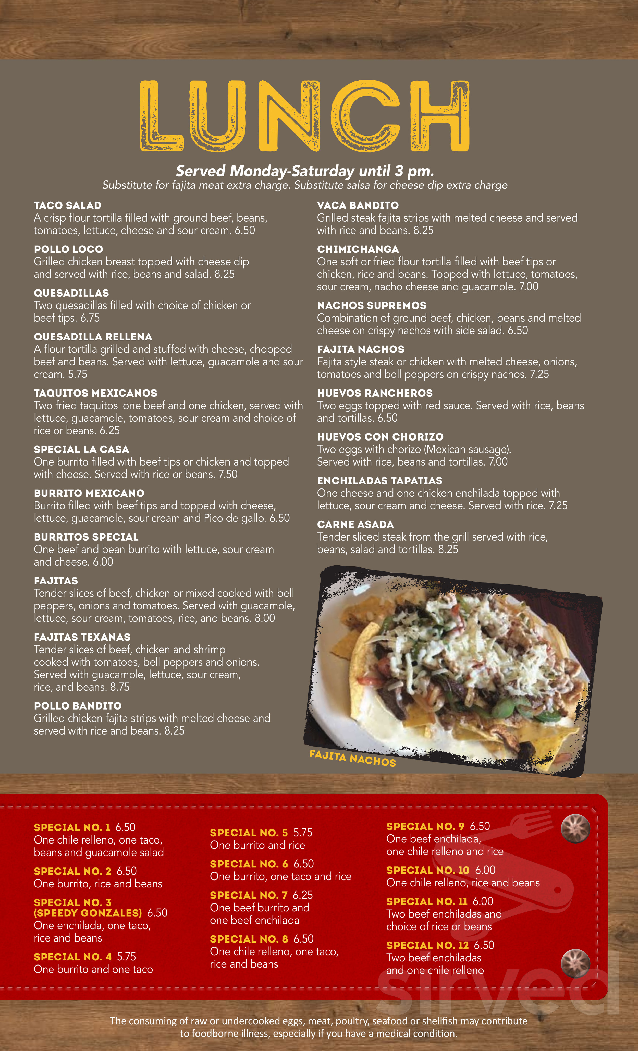 Menu - Logan WV's Hacienda Mexican Restaurant | Sirved