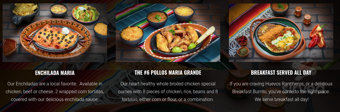 Pollos Maria menu in Oceanside, California, USA