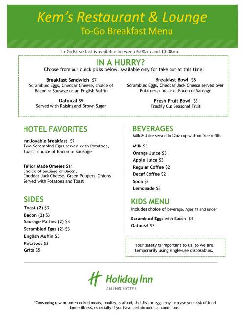 Kem's Restaurant & Bar menu in Lake Charles, Louisiana, USA