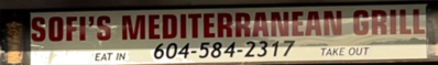Menu for Sofi's Mediterranean Grill in Surrey, BC | Sirved