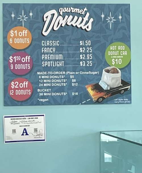 Wicked Donuts menu in Las Vegas, Nevada, USA