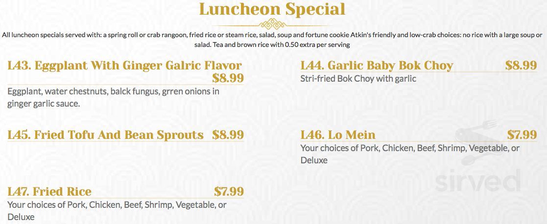 Evergreen Restaurant menu in Ann Arbor, Michigan, USA
