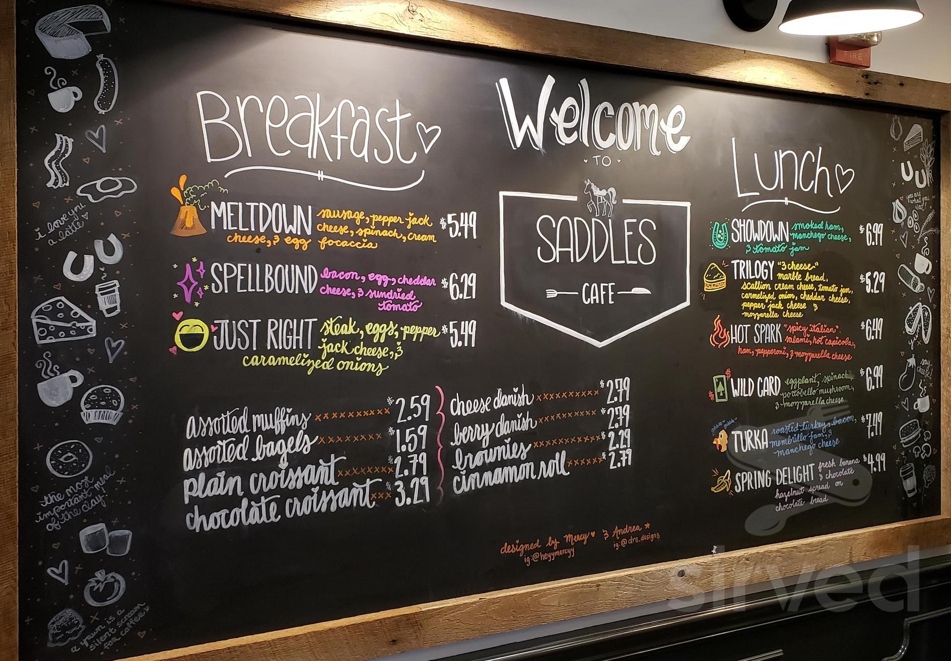 Menu for Saddles Cafe in Pomona, CA | Sirved