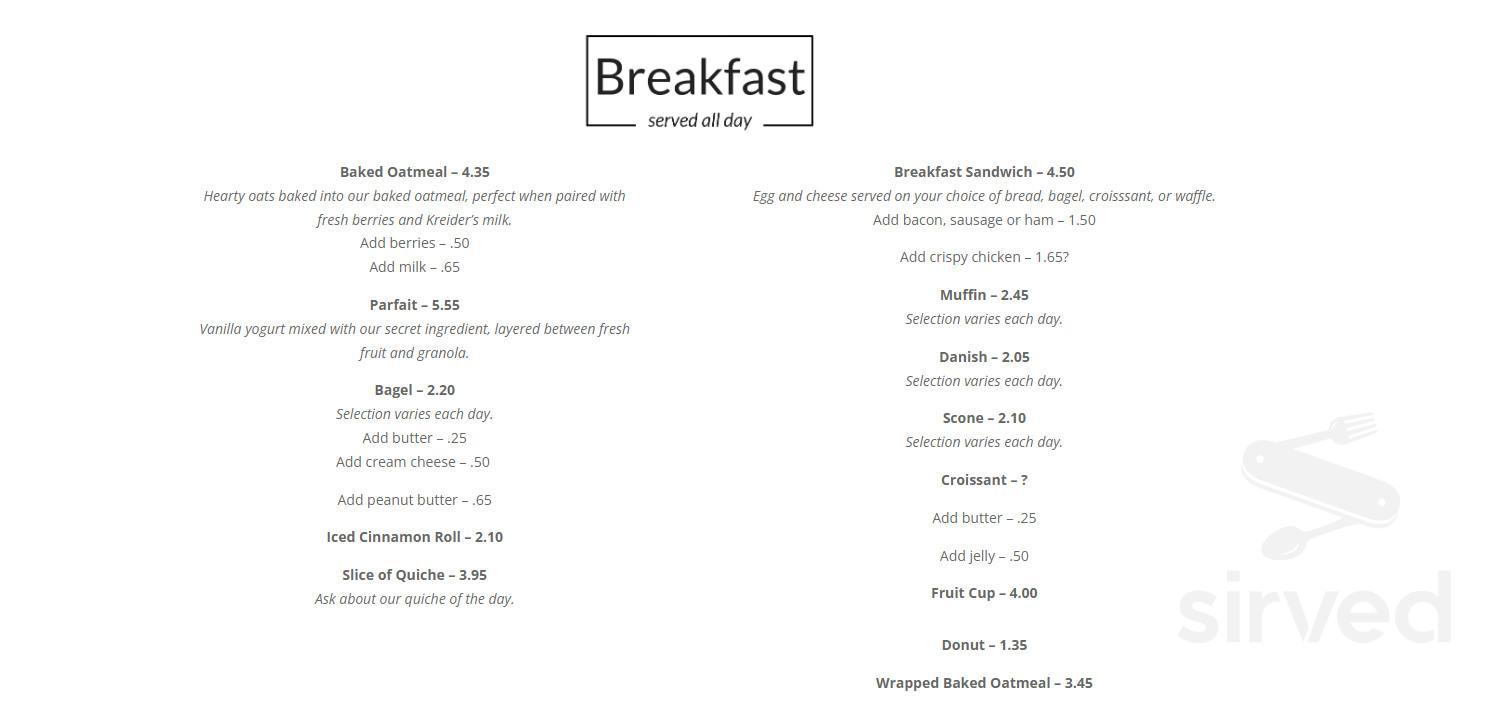 Mill 72 Bake Shop & Cafe menu in Manheim, Pennsylvania, USA