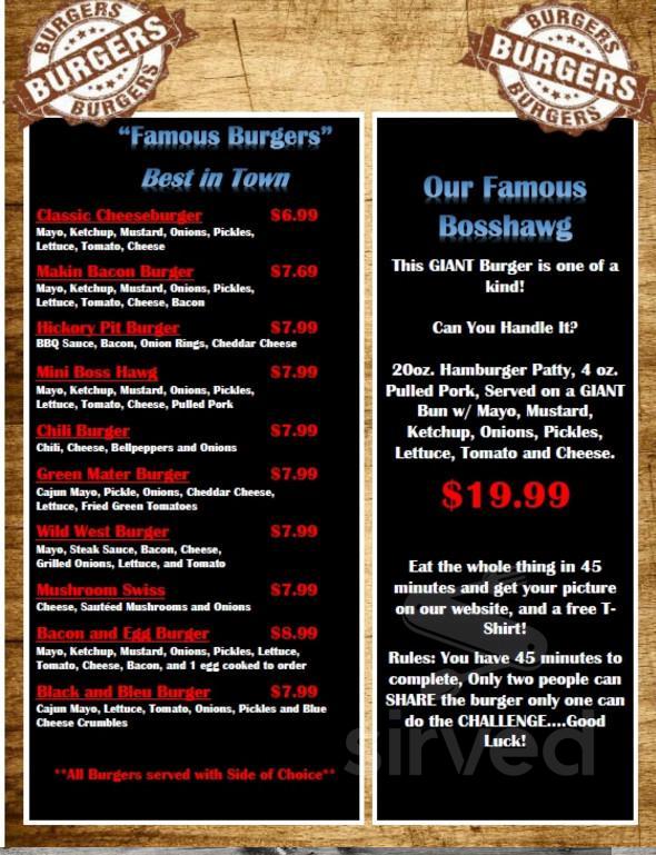 Hickory Pit Too menu in Semmes, Alabama, USA