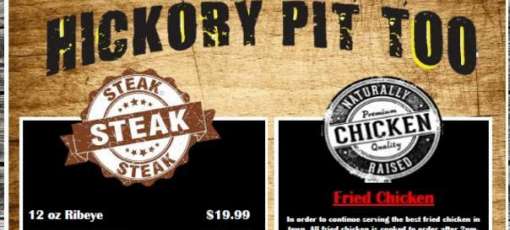 Menu for Hickory Pit Too in Semmes, AL | Sirved