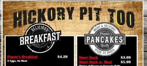 Menu for Hickory Pit Too in Semmes, AL | Sirved