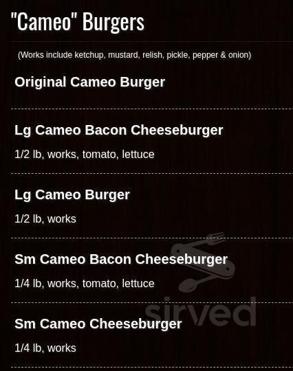Cameo Grill menu in Massillon, Ohio, USA