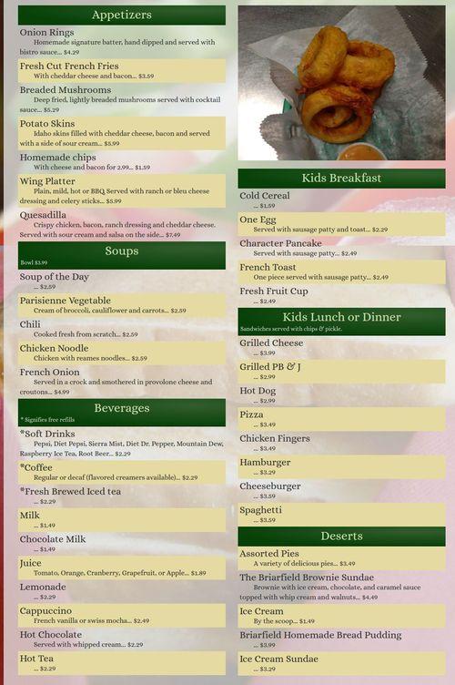 Briarfield Cafe menu in Maumee, Ohio, USA