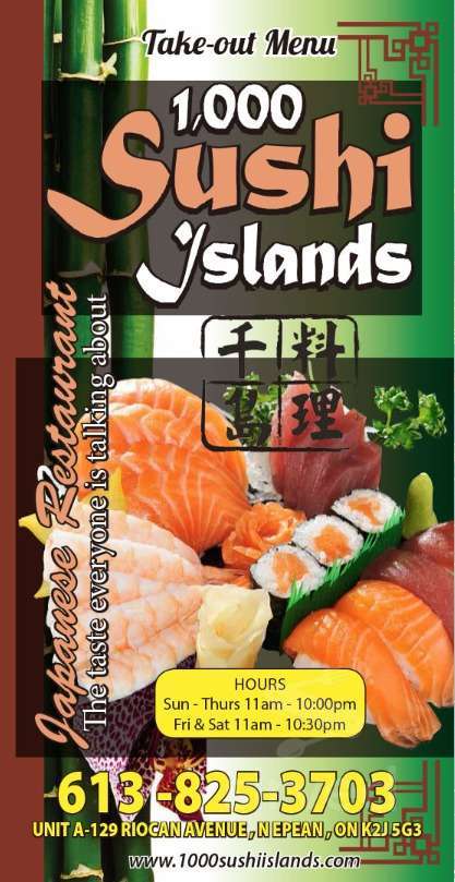 Menu - Nepean ON's 1000 Sushi Islands | Sirved