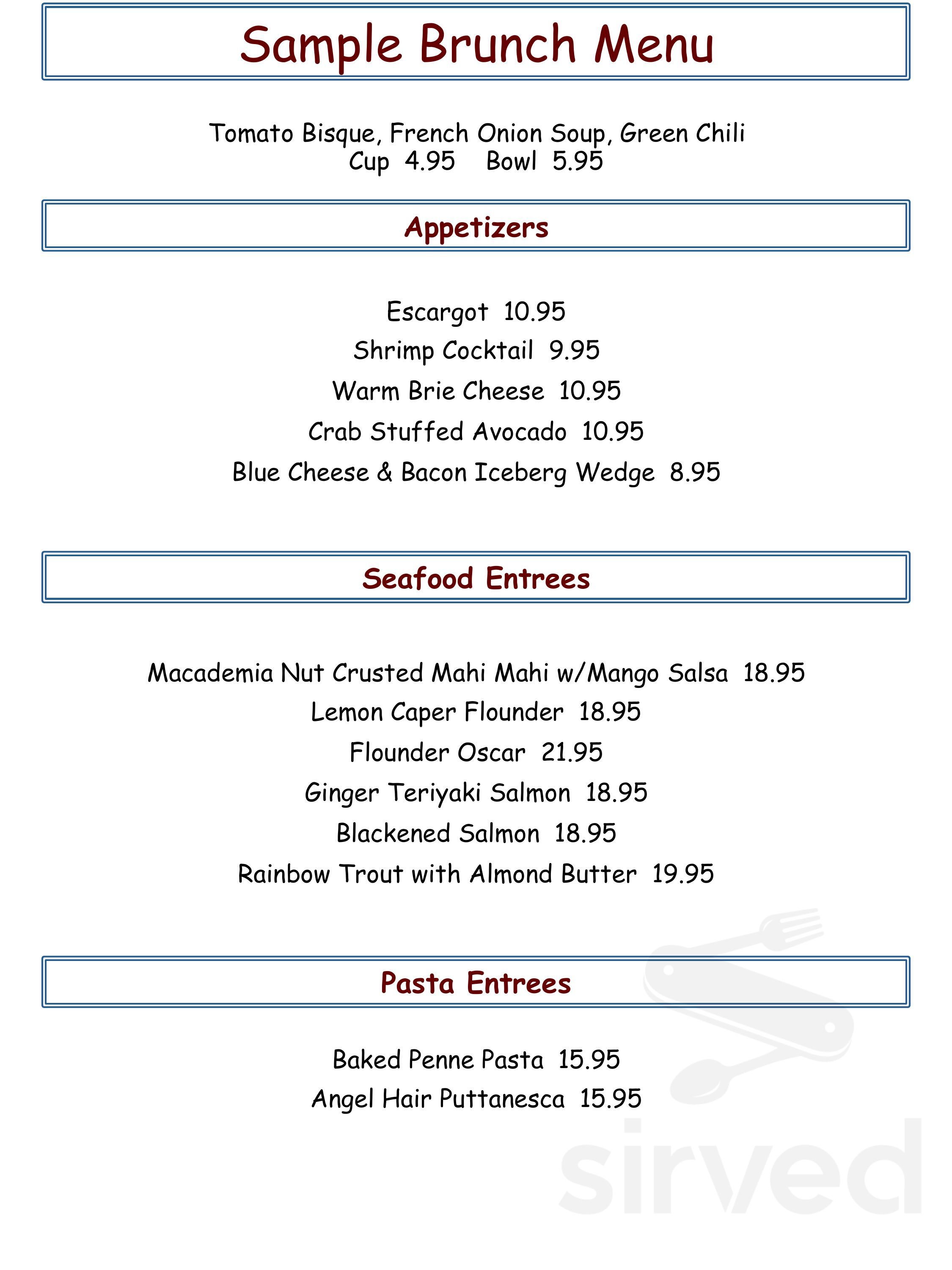 Mucky Duck Restaurant & Catering menu in Green Mountain Falls, Colorado ...