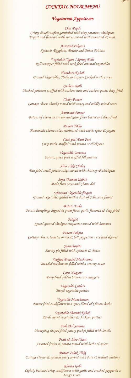 The Sterling menu in Bethpage, New York, USA