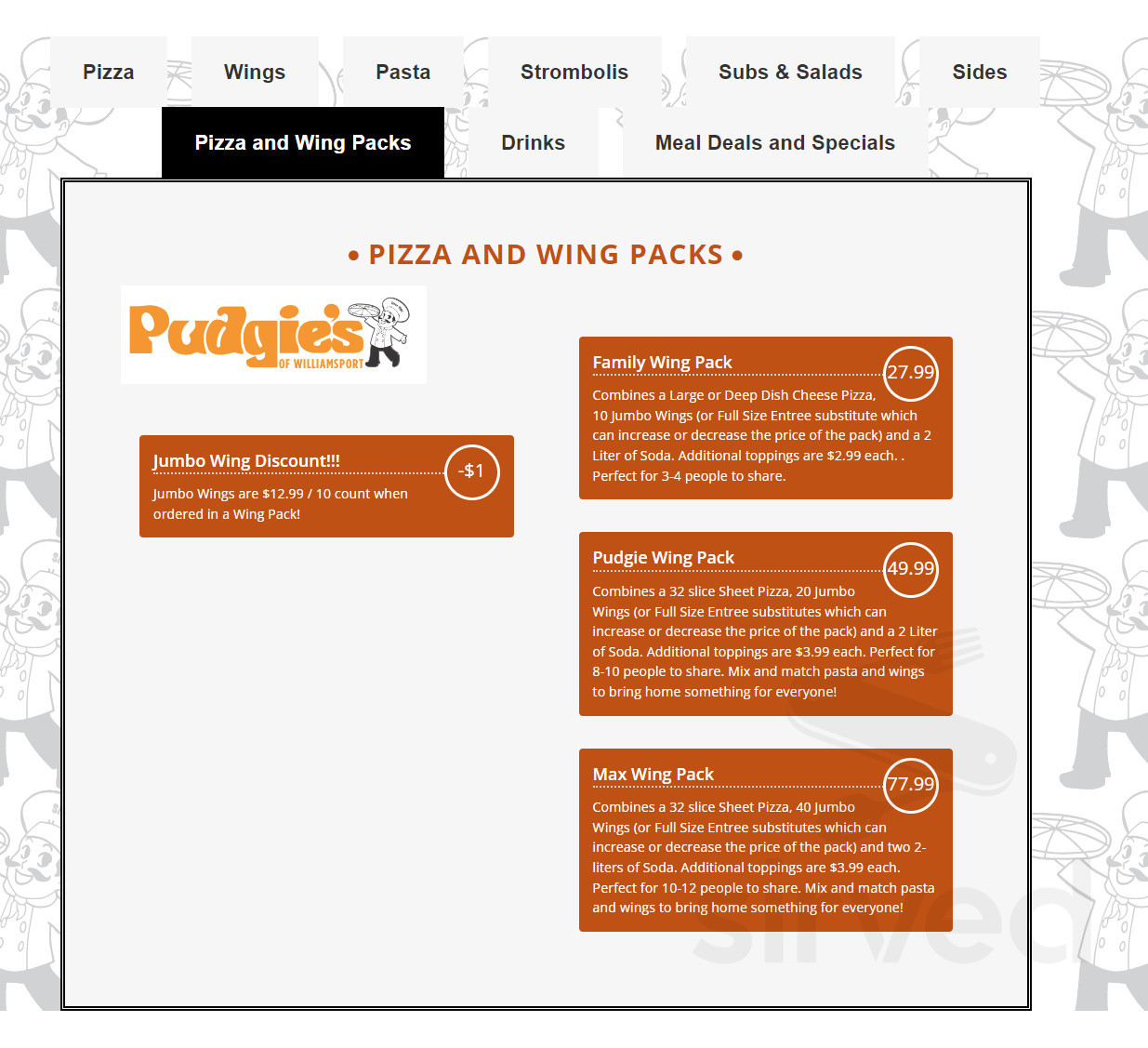 Pudgies Montoursville menu in Montoursville, Pennsylvania, USA