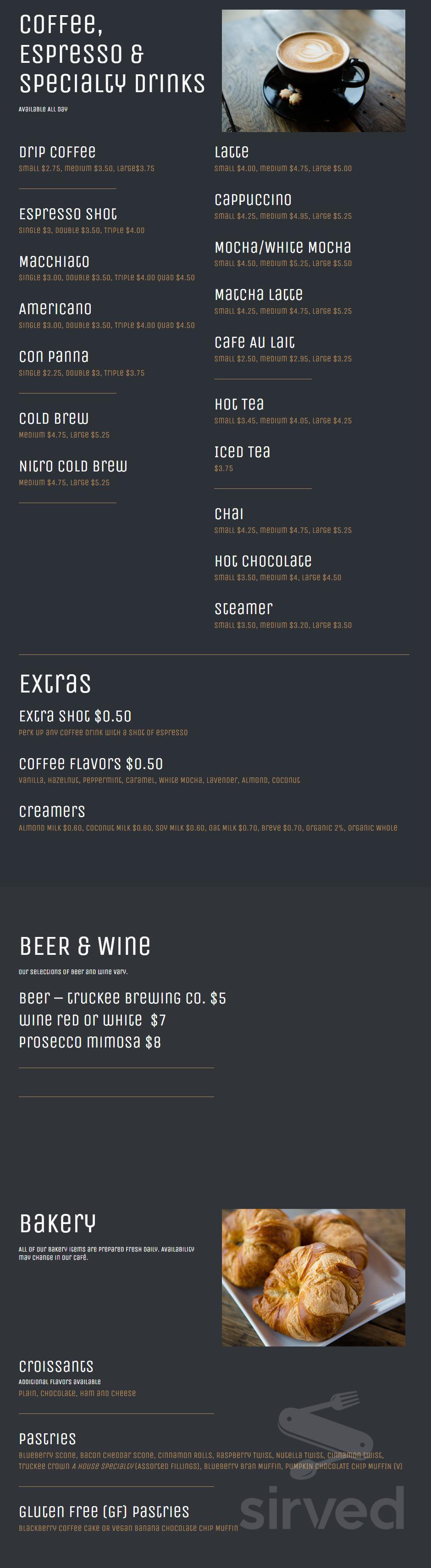 Zuri Coffee Co menus in Truckee, California, United States