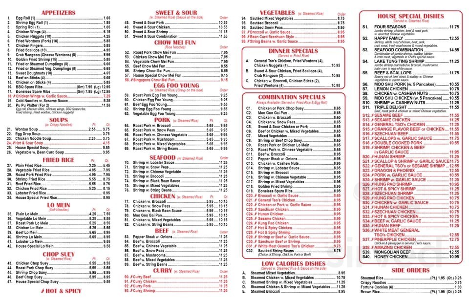 Panda Chinese Kitchen menu in Canonsburg, Pennsylvania, USA