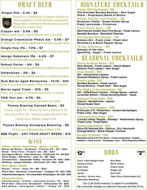 Brood and Barley menu in North Little Rock, Arkansas, USA