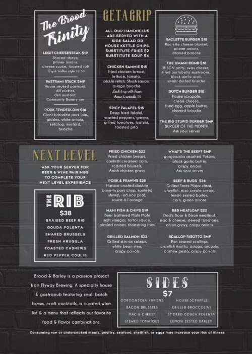 Brood and Barley menu in North Little Rock, Arkansas, USA