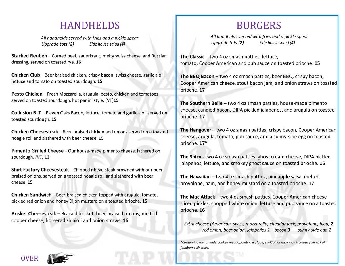 Collusion Lititz menu in Lititz, Pennsylvania, USA