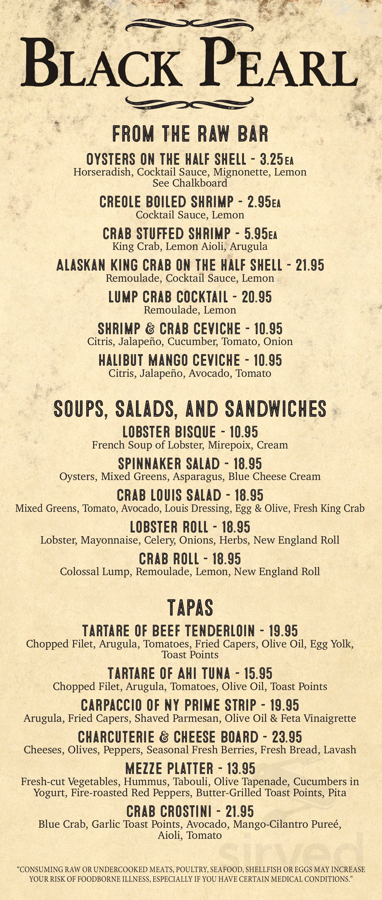 Menu - Tyler TX's Rick's On the Square | Sirved
