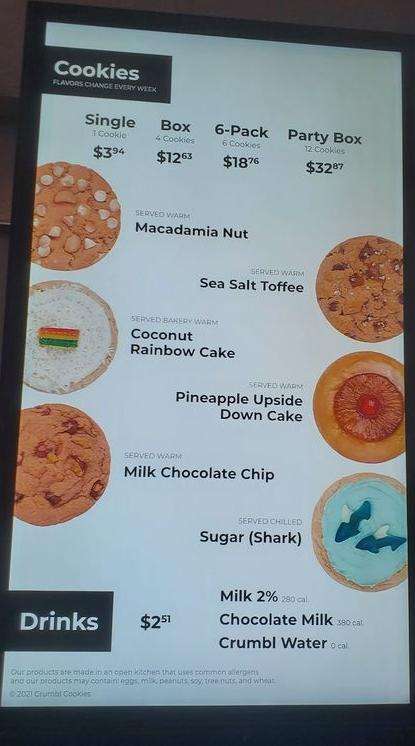 Crumbl Cookies - Cannery menu in Las Vegas, Nevada, USA
