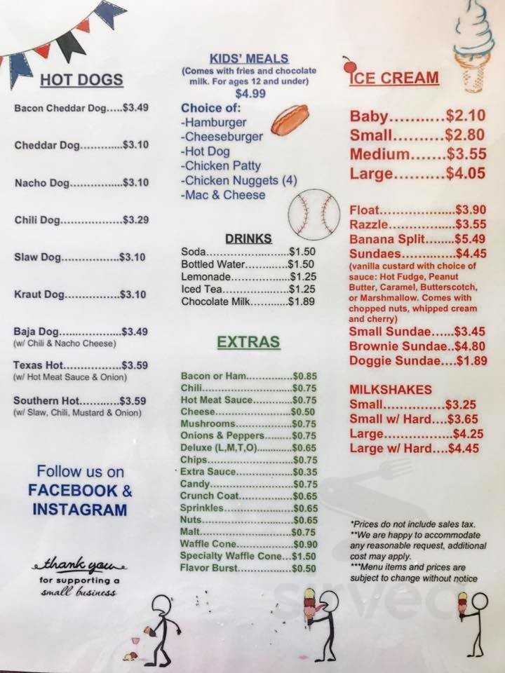 Menu - Wolcott NY's The Dugout | Sirved