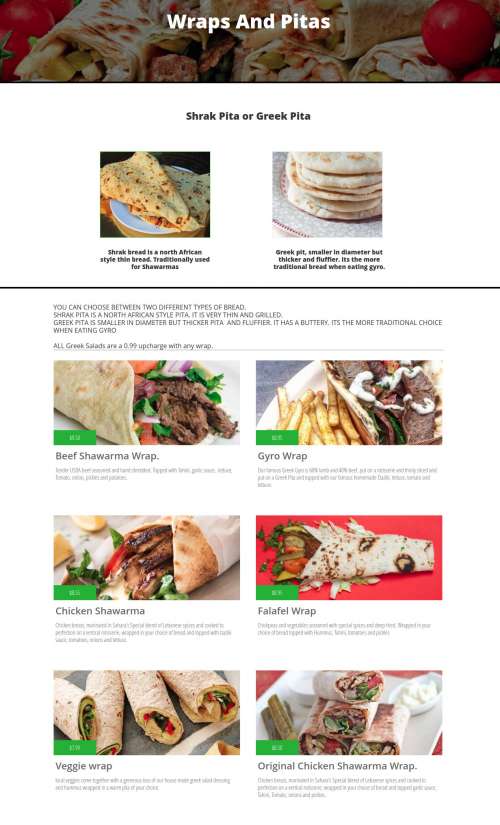 Sahara Cafe. Mediterranean Cuisine menu in Tallahassee, Florida, USA