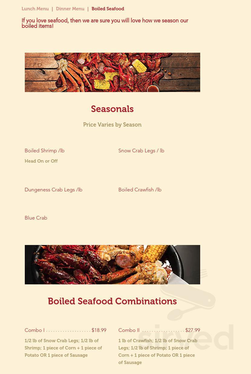 Cajun Corner menus in Pantego, Texas, United States