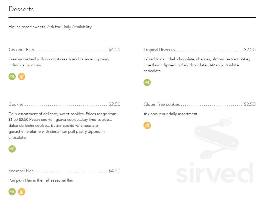 Cousins Cuban Cafe menu in Black Mountain, North Carolina, USA