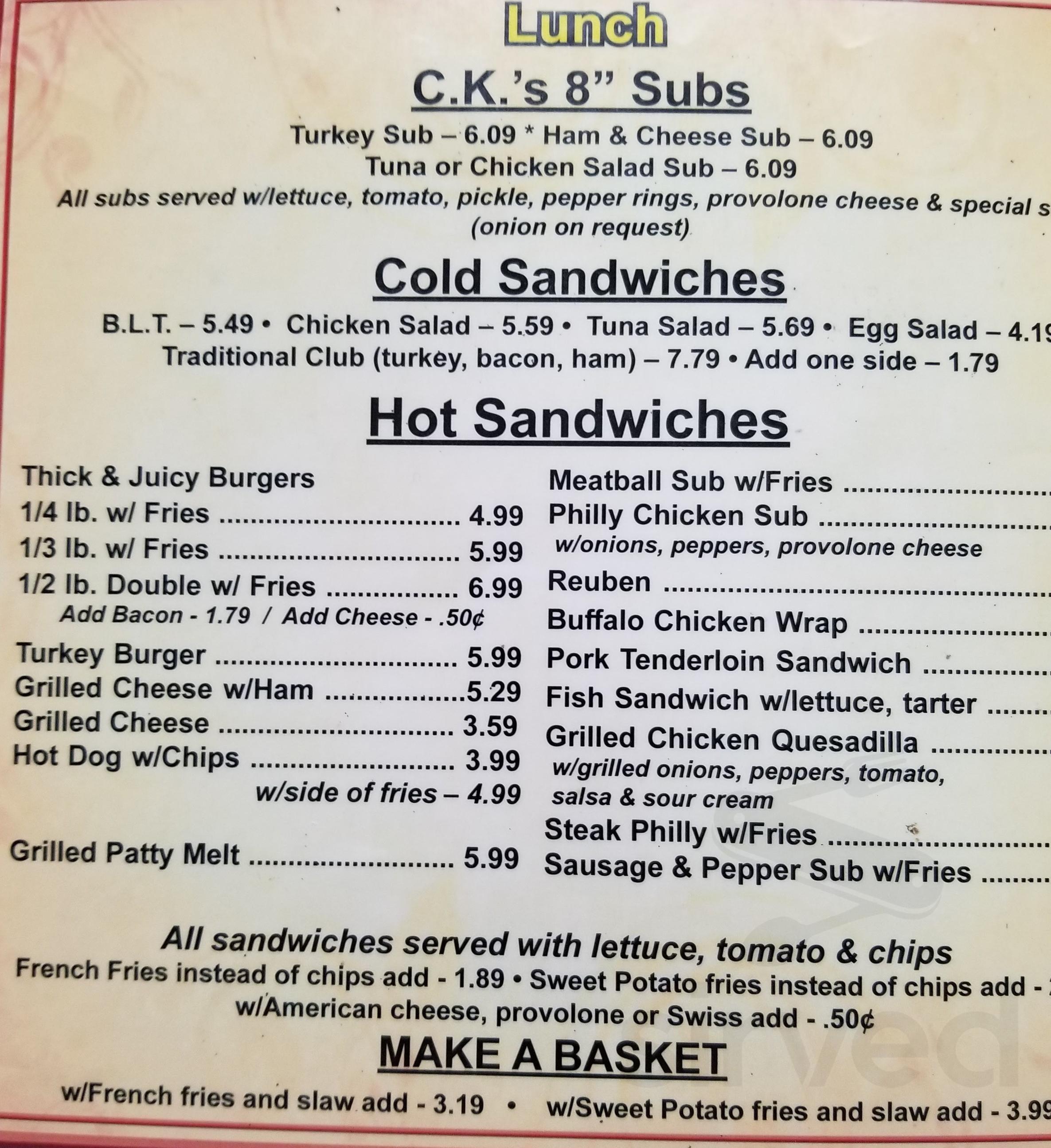 Menu for Chicken King in Hernando, FL | Sirved