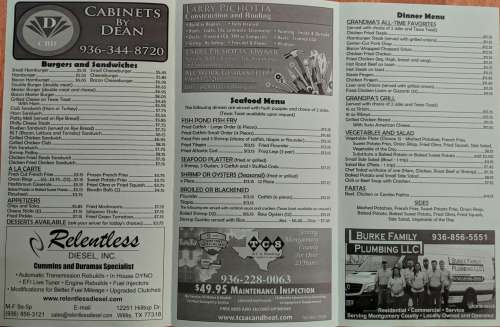Fish Pond Cafe menu in Willis, Texas, USA