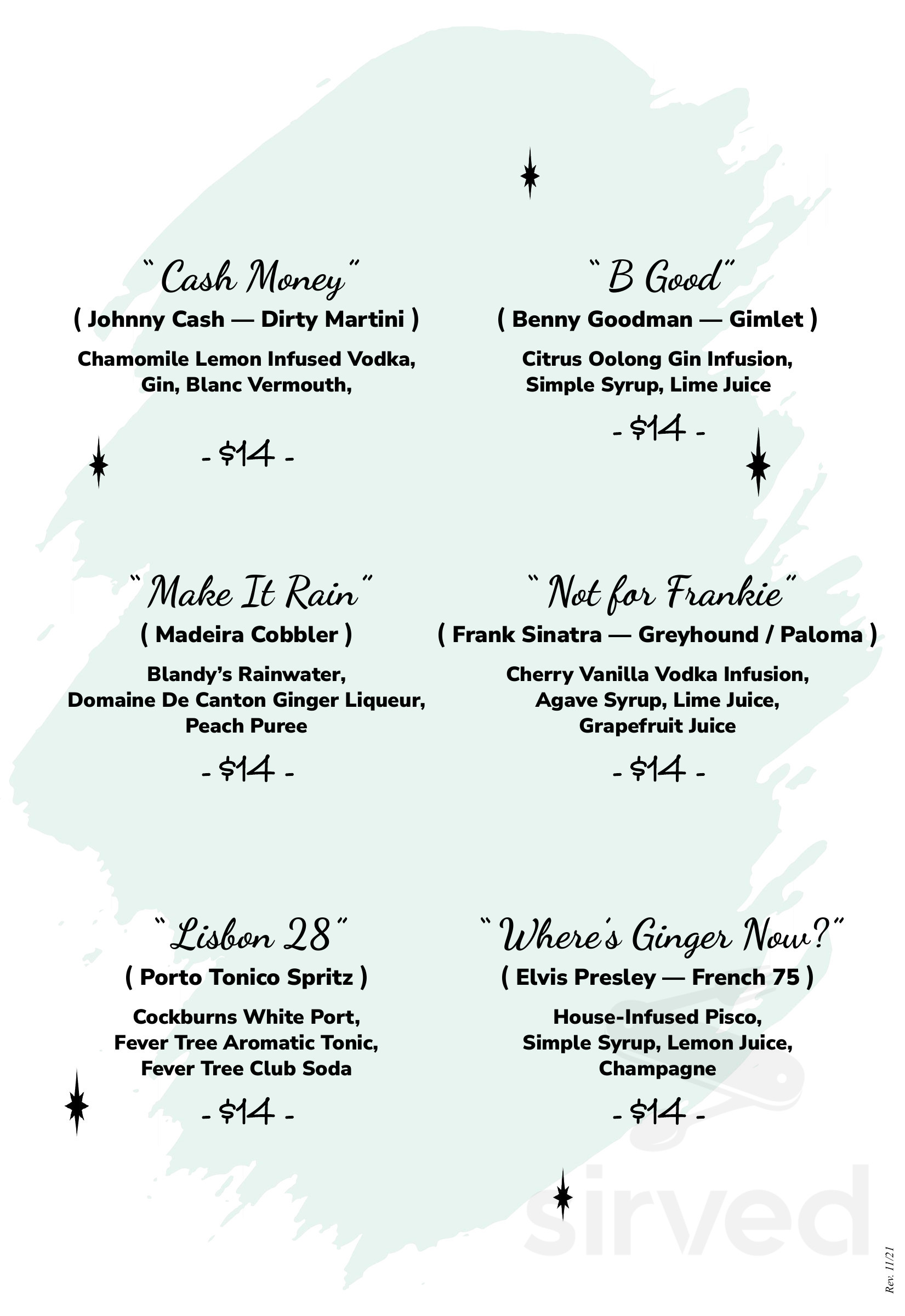 The Womack menu in Phoenix, Arizona, USA