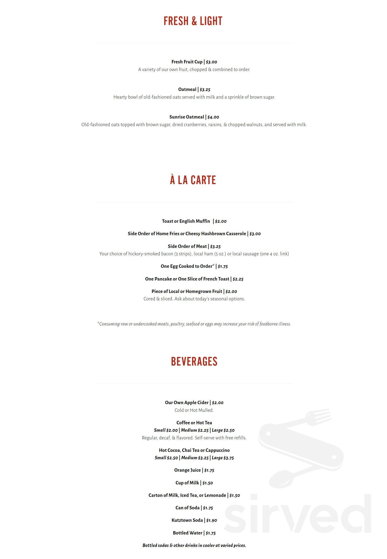 Way Fruit Farm menu in Port Matilda, Pennsylvania, USA