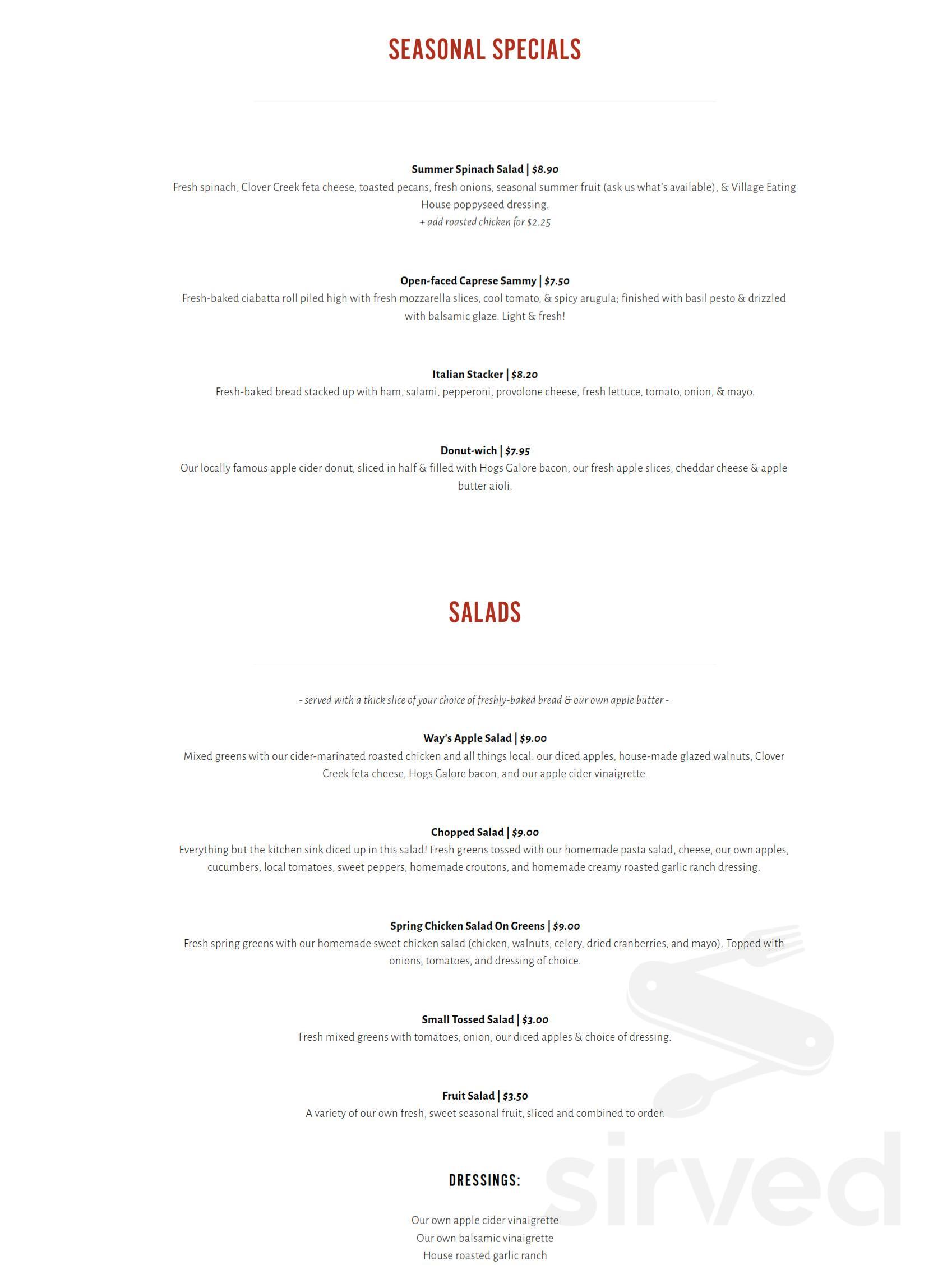 Way Fruit Farm menu in Port Matilda, Pennsylvania, USA