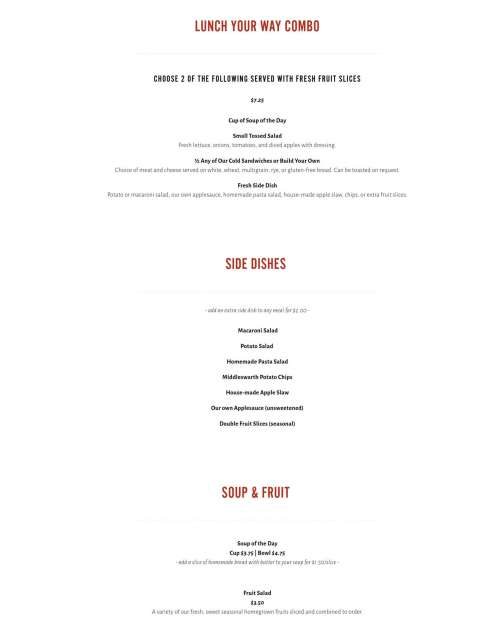 Way Fruit Farm menu in Port Matilda, Pennsylvania, USA