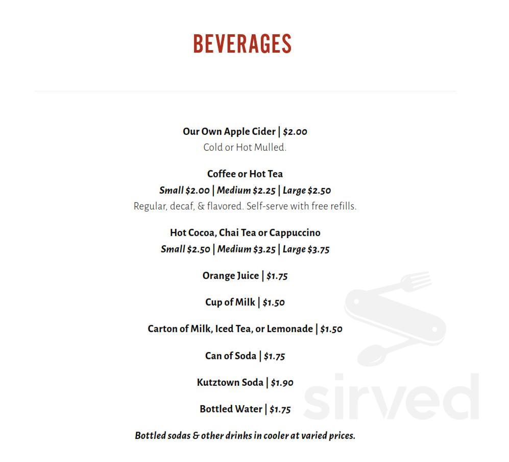 Way Fruit Farm menu in Port Matilda, Pennsylvania, USA