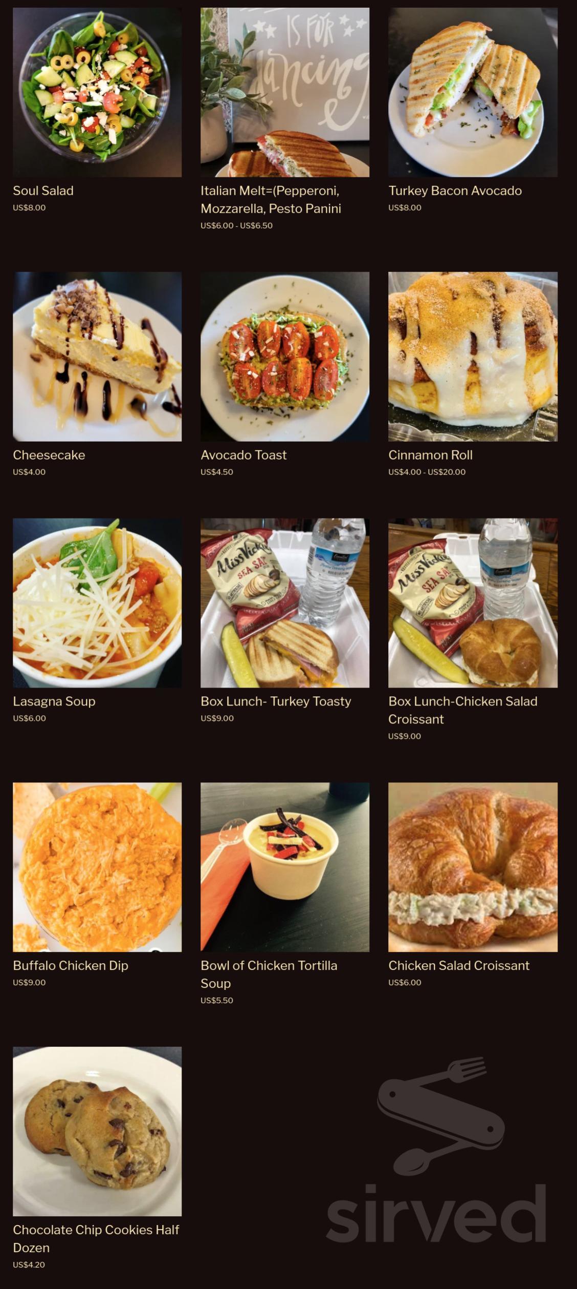 Gypsy Soul menu in Elwood, Indiana, USA