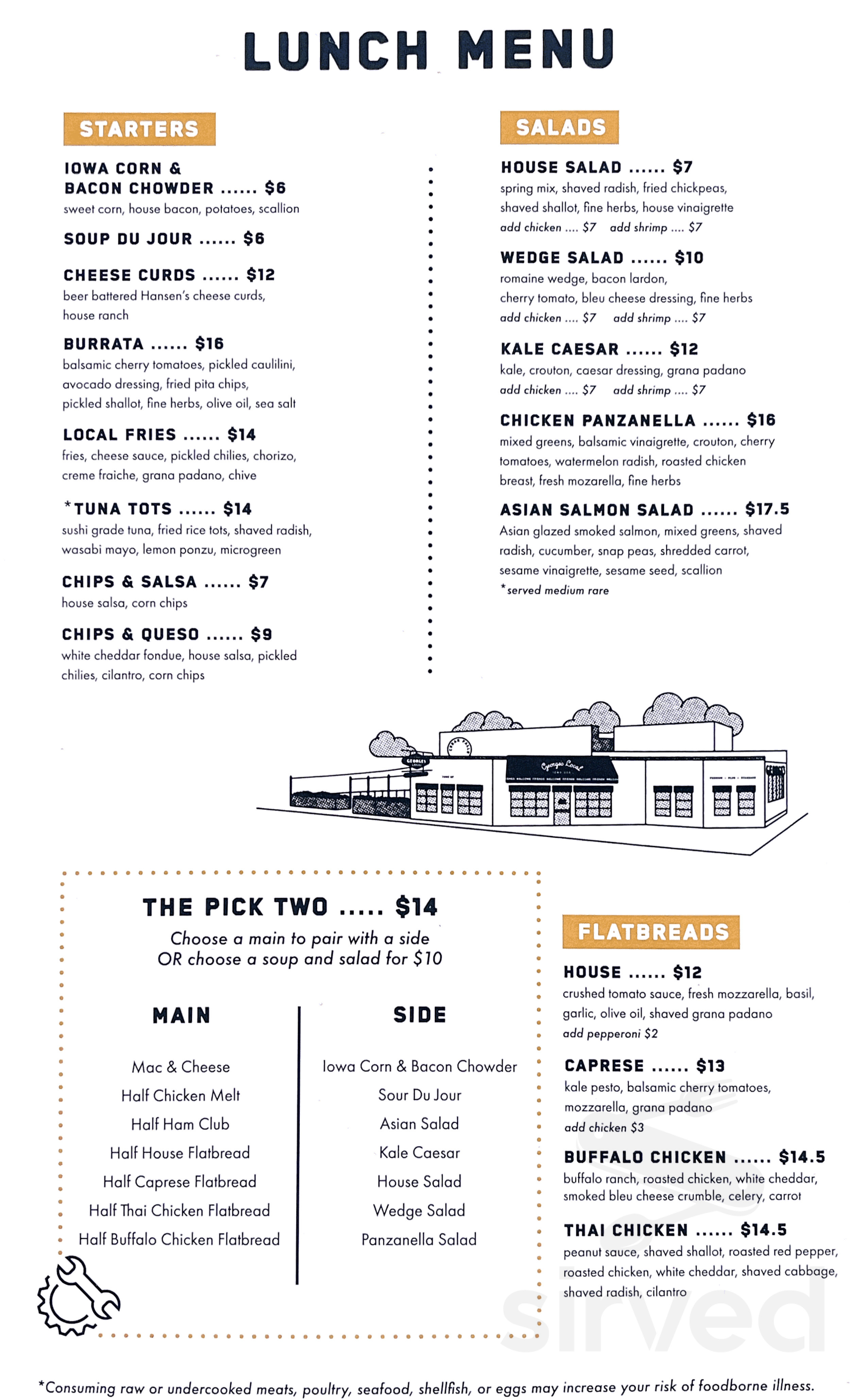 Menu for George's Local in Cedar Falls, IA | Sirved