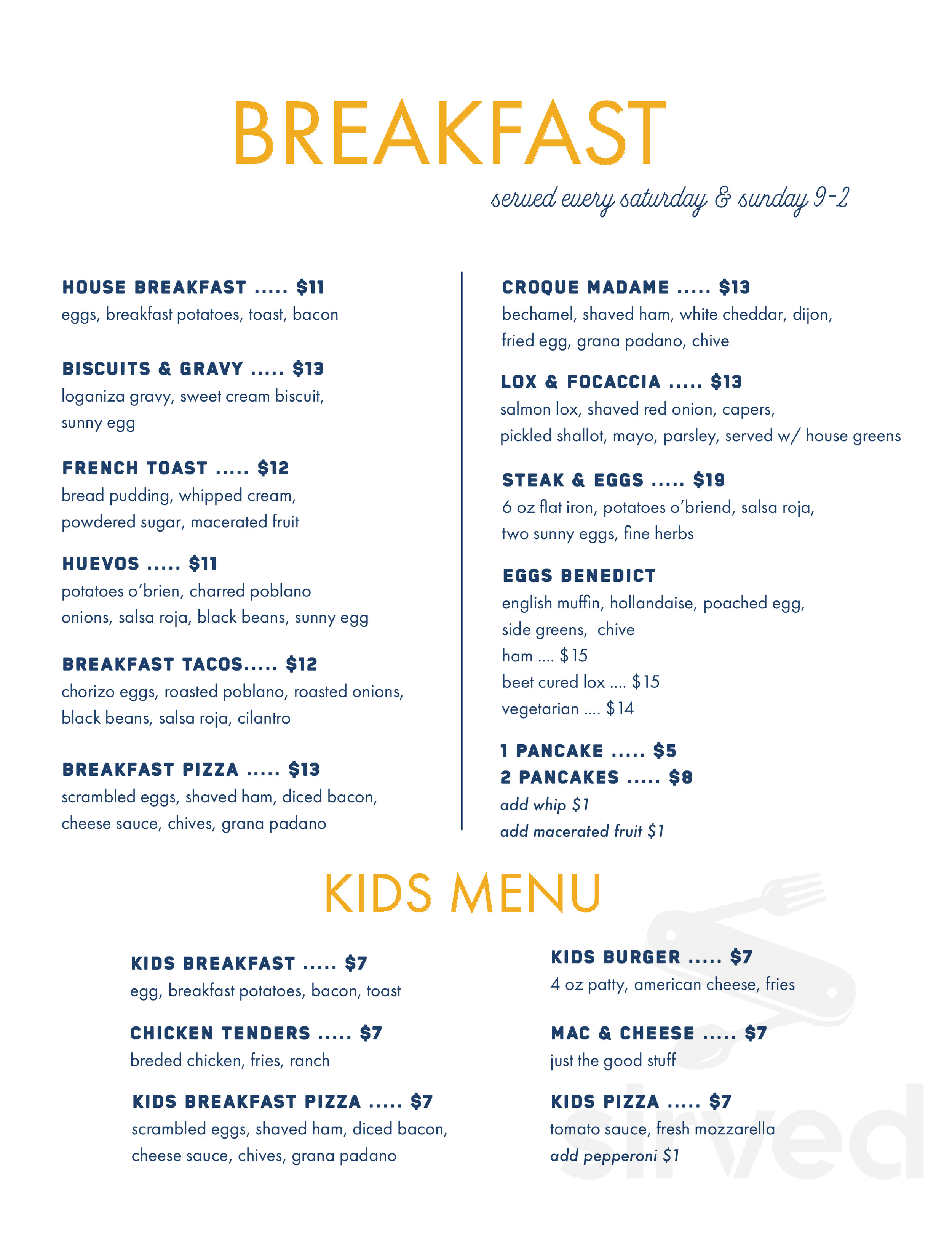 George's Local menu in Cedar Falls, Iowa, USA