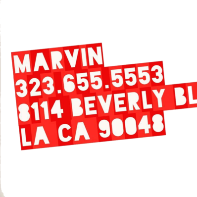 Marvin menu in Los Angeles, California, USA