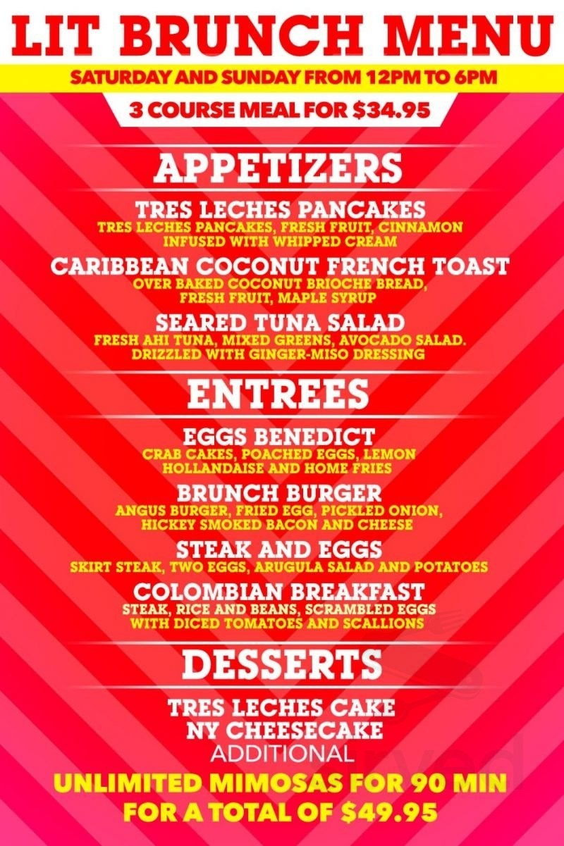 Lit 21 menus in Newark, New Jersey, United States